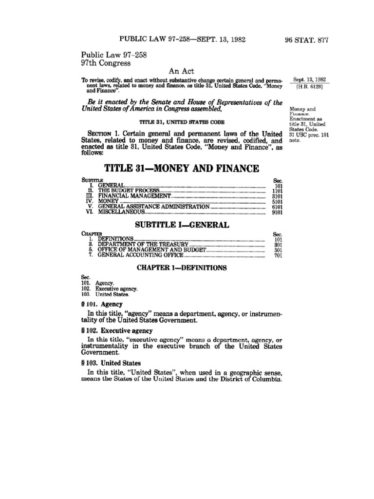 Public Law (97-258 97th Congress) | PDF