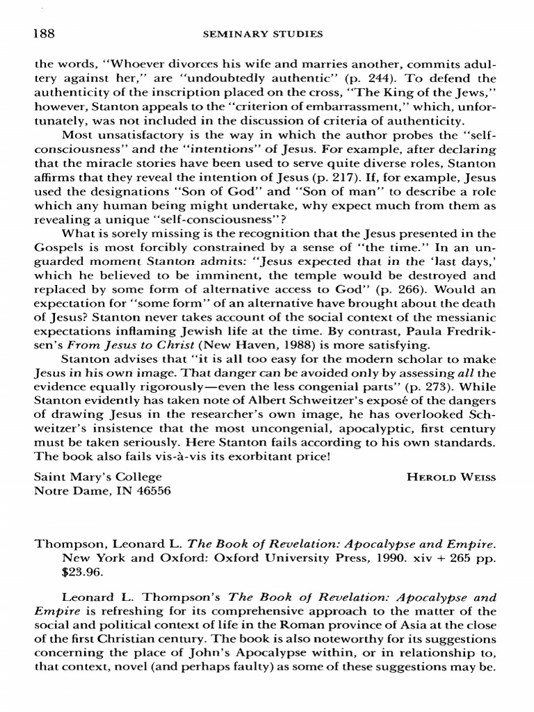 Apocalypsis and Empire | PDF | Jesus | Book Of Revelation