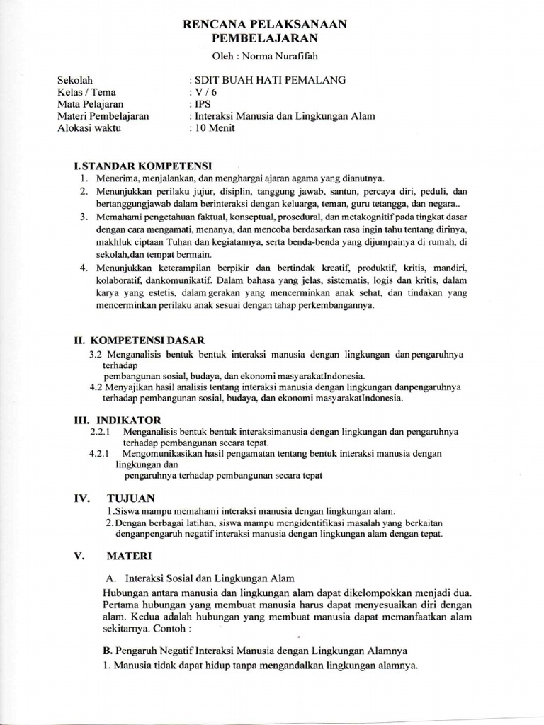 Contoh RPP Muatan Ips | PDF