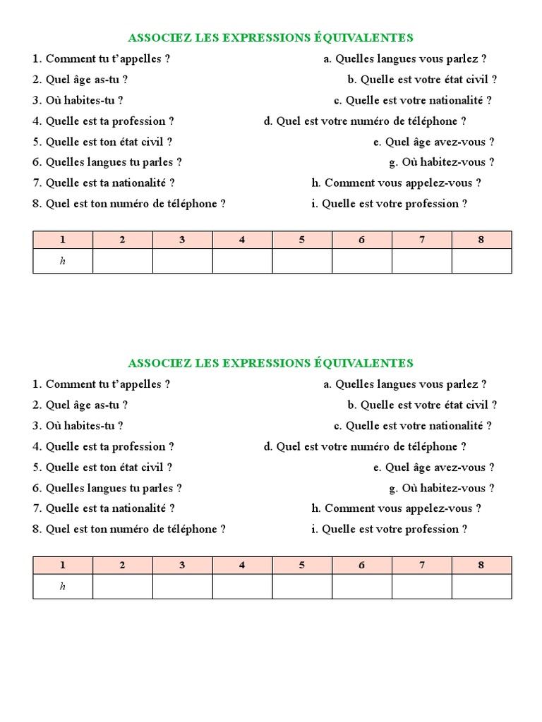 Associez Les Expressions | PDF