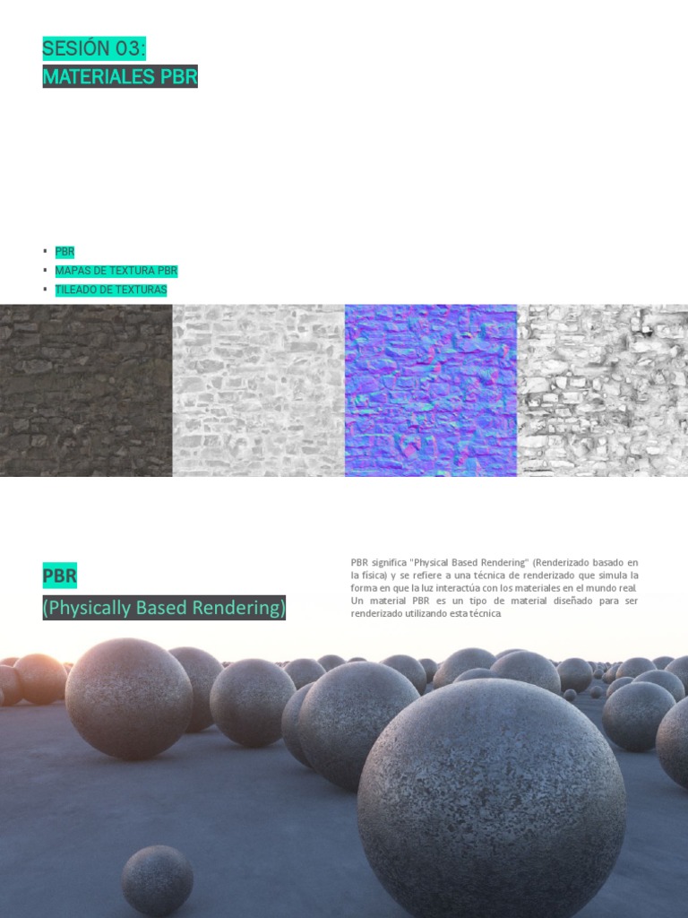 Clae 03 1 - Materiales PBR | PDF | Mapeado de texturas | Sombra