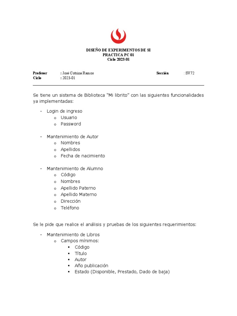 Sesion 05 - Practica PC 01 - SV72 | PDF | Ingeniería Informática | Gestión de tecnología de la ...