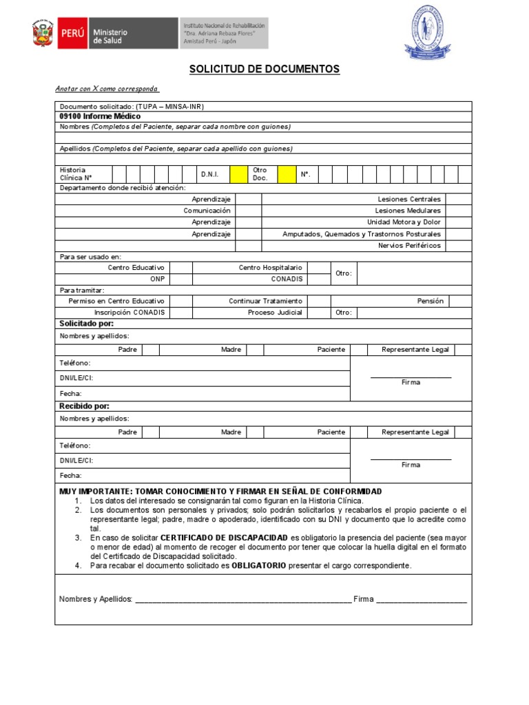 Solicitud de Informe Médico | PDF | Medicina CLINICA | Medicina