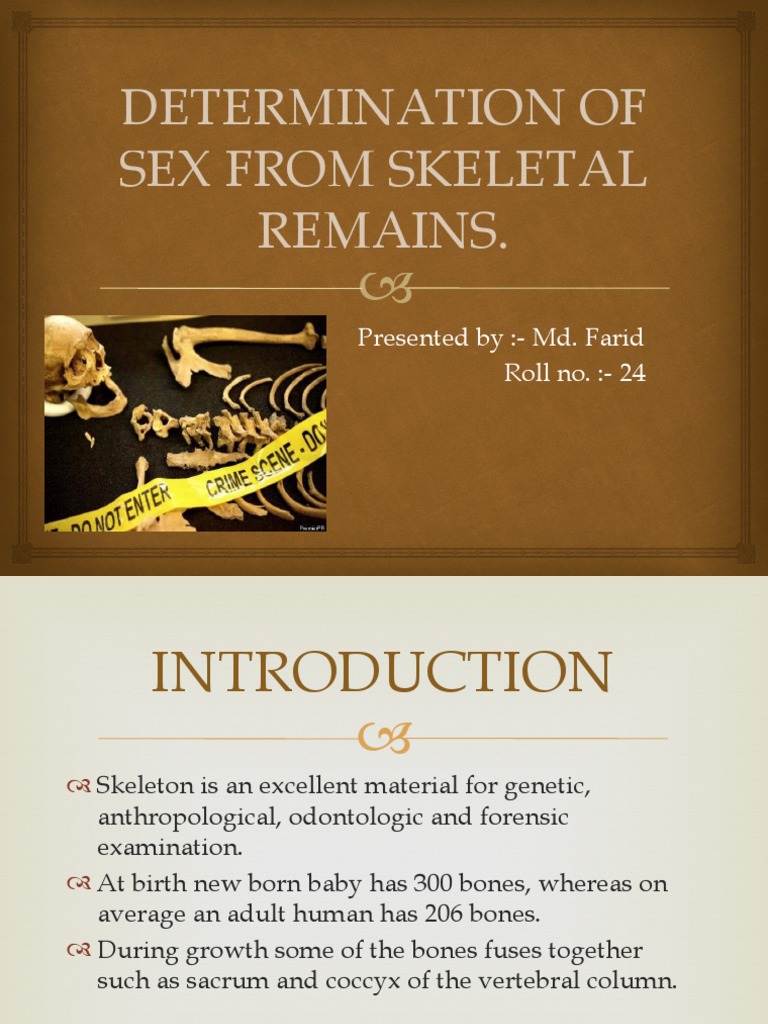 Determination Of Sex From Skeletal Remains Pdf