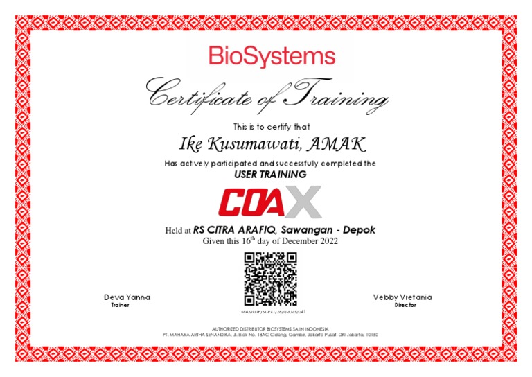 041.23 Sertifikat Training Ike | PDF