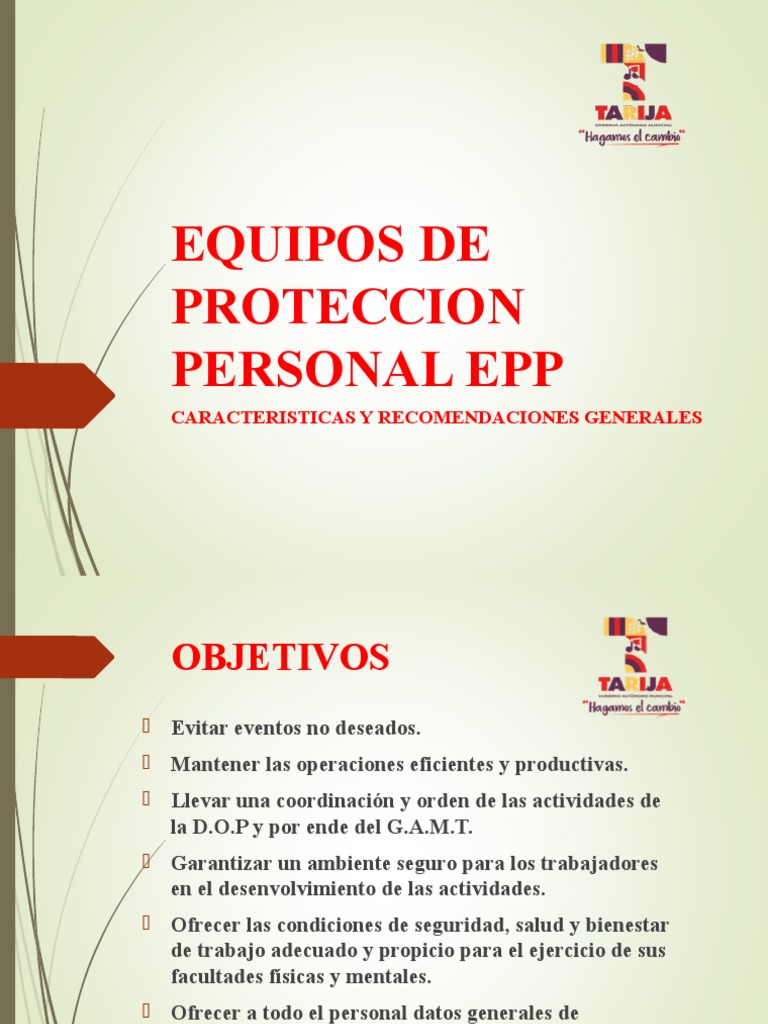 Equipos de Proteccion Personal Epp: Caracteristicas Y Recomendaciones Generales | PDF | Guante ...