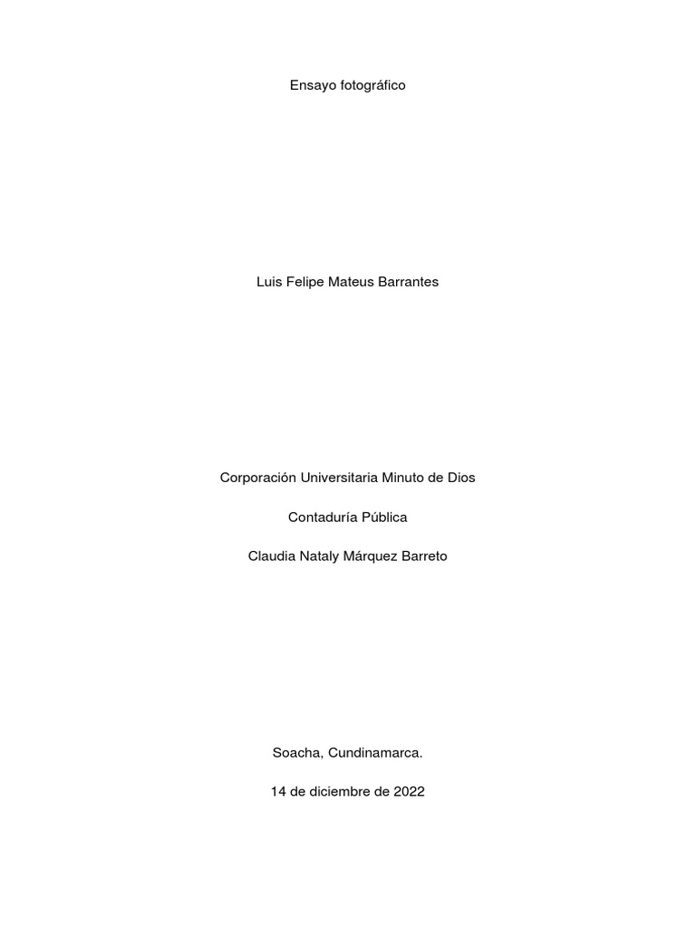 Ensayo Fotográfico | PDF