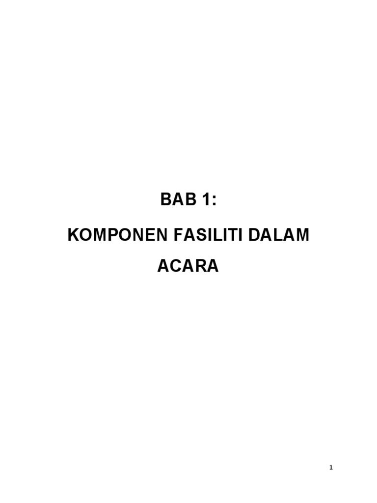 Topik 1-Komponen Fasiliti Dalam Acara 1 | PDF