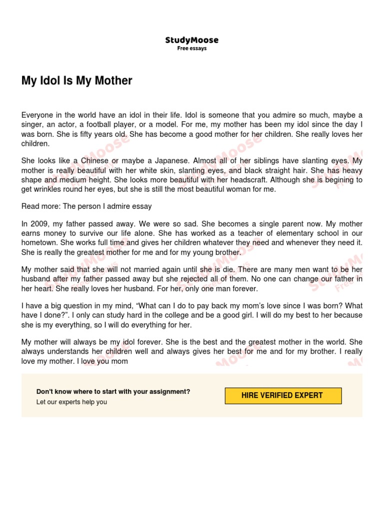 My Idol Is My Mother | PDF