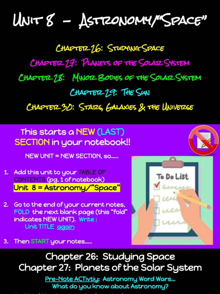 Chapter 26: Studying Space: Chapter 27: Planets of The Solar System ...