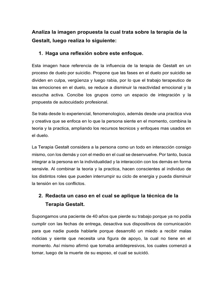 Unidad 2. Actividad 4. Enfoque Gestalt | PDF | Filosofía