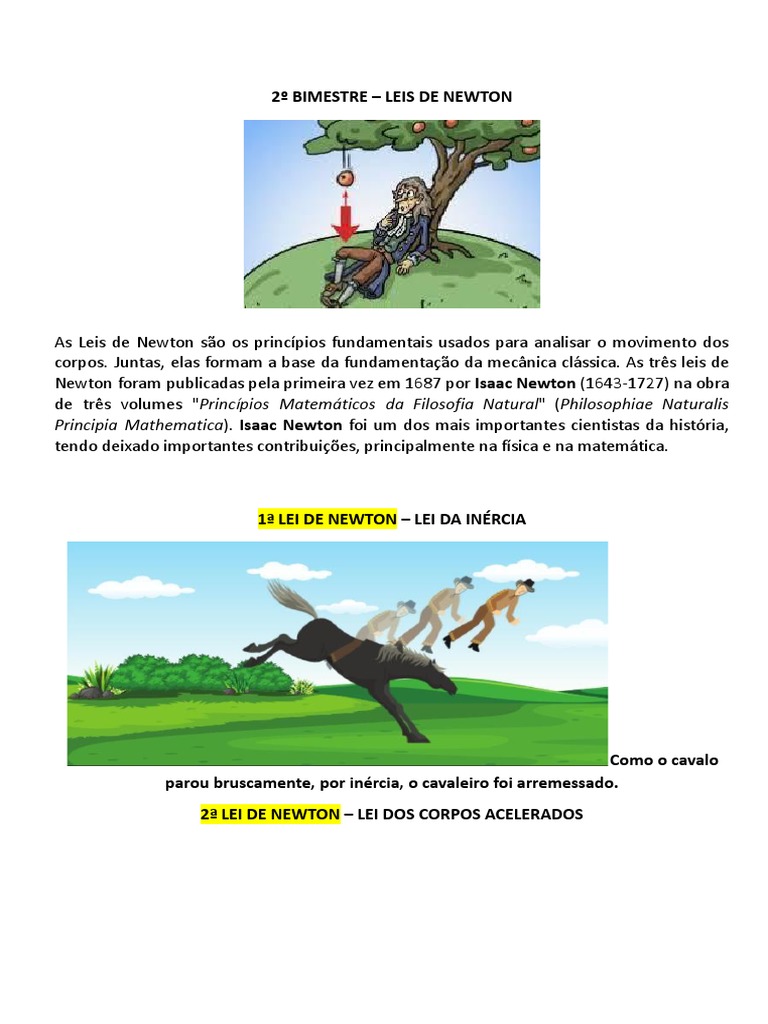 1 AT 2ºBIM Leis de NEWTON Atividade Adaptada PA 1ºano | PDF