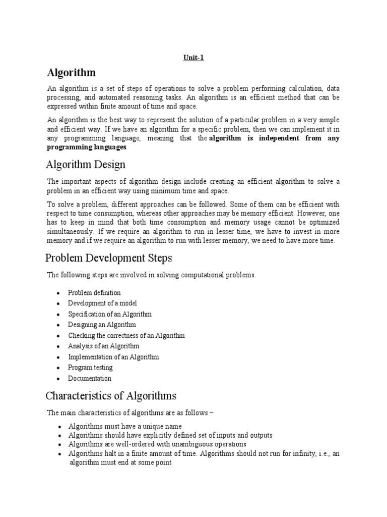 PGDCA 113 Intro Progm-Notes | PDF | Data Type | Algorithms