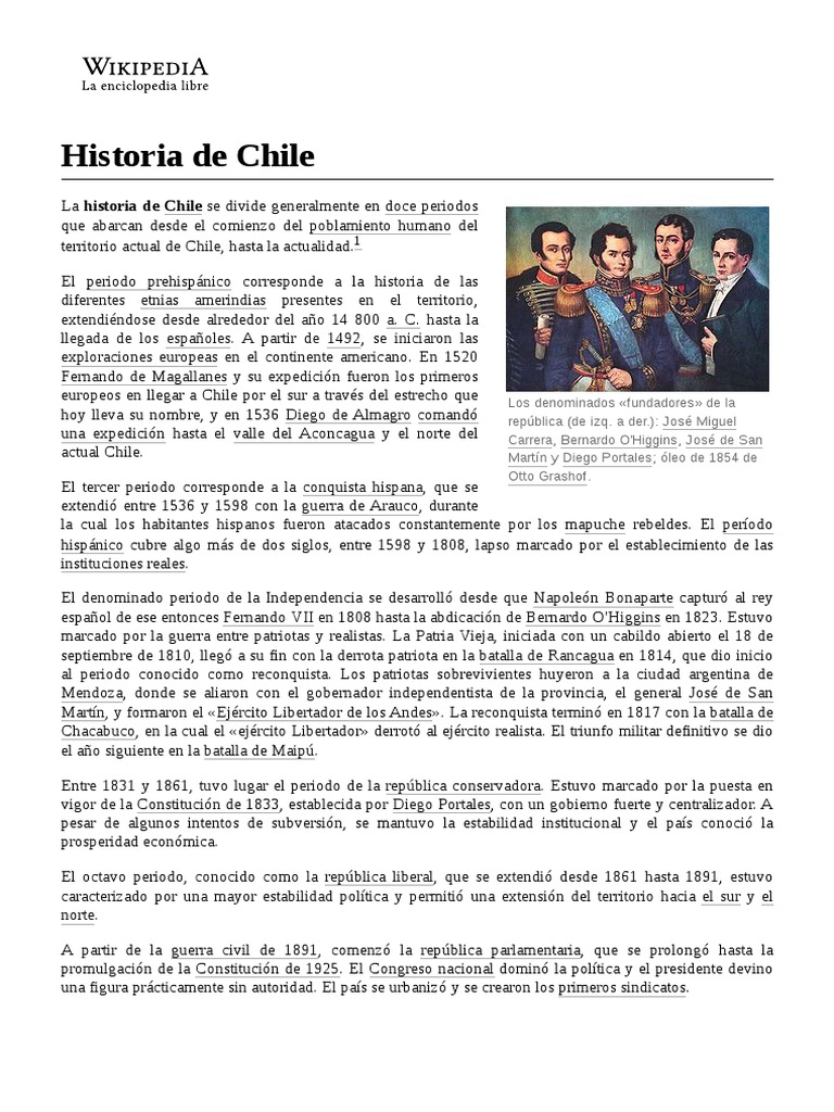 Historia de Chile | PDF | Chile | América del Sur