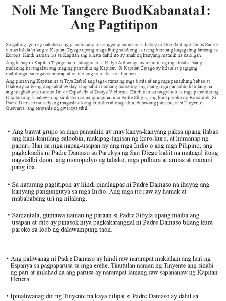 Noli Me Tangere Buod Kabanata 1 | PDF Noli Me Tangere Buod Kabanata 1 | PDF