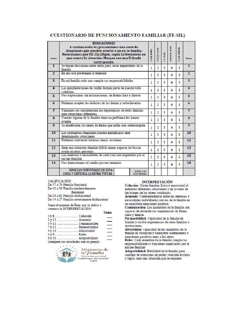 Archivo 5 Escala de Funcionamiento Familiar | PDF