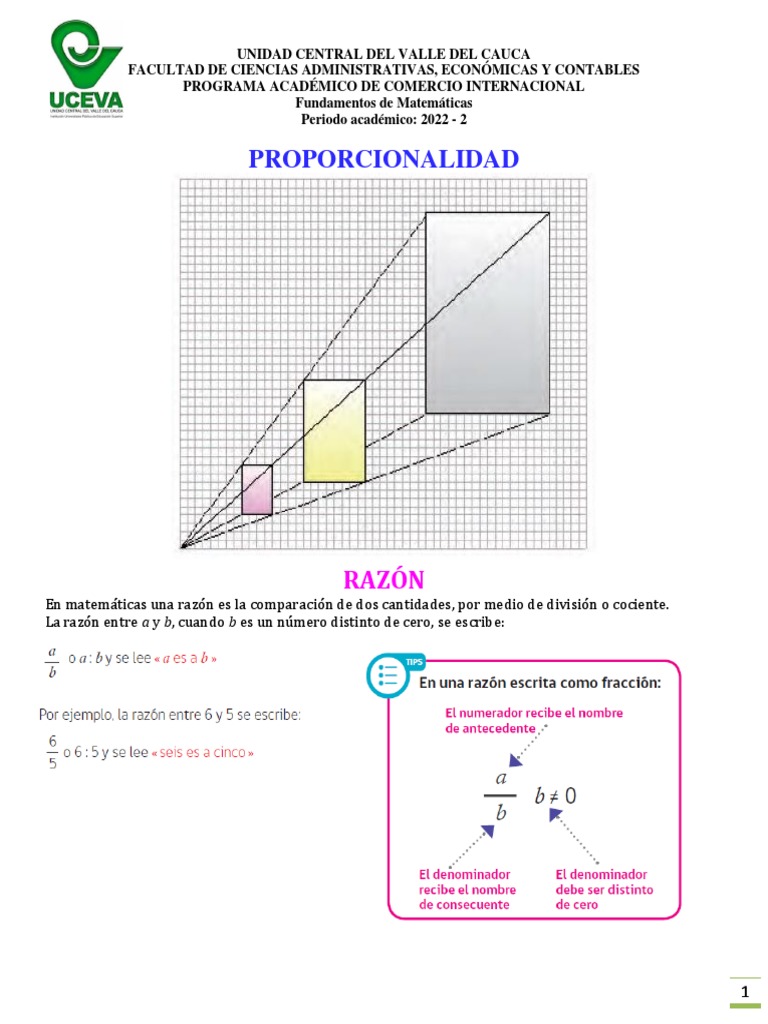 Razones y Proporciones | PDF | Matemática Elemental | Objetos matemáticos