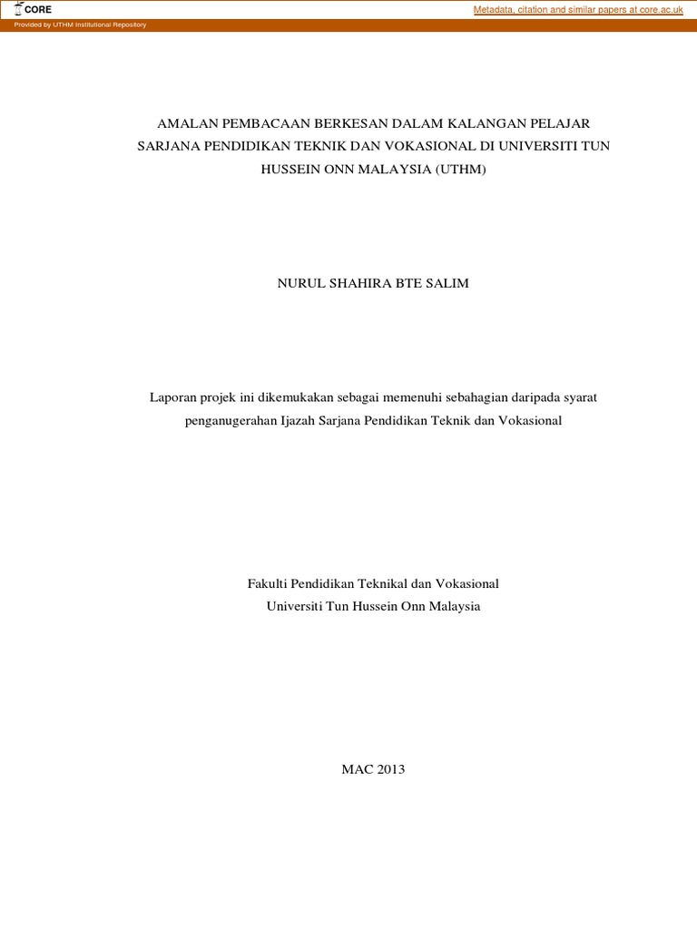 Provided by UTHM Institutional Repository | PDF