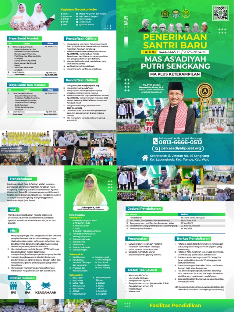 Brosur PSB MAS As'adiyah Putri 2023 | PDF