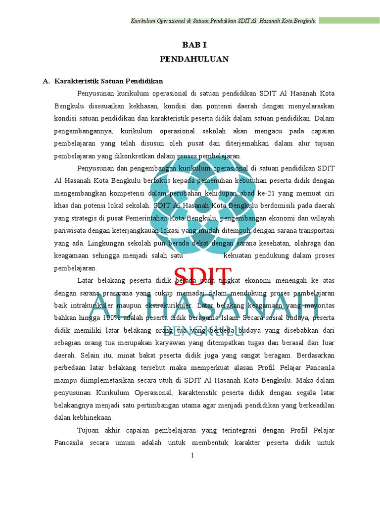 Kurikulum Operasional Sekolah Ikm Pilihan 1 | PDF