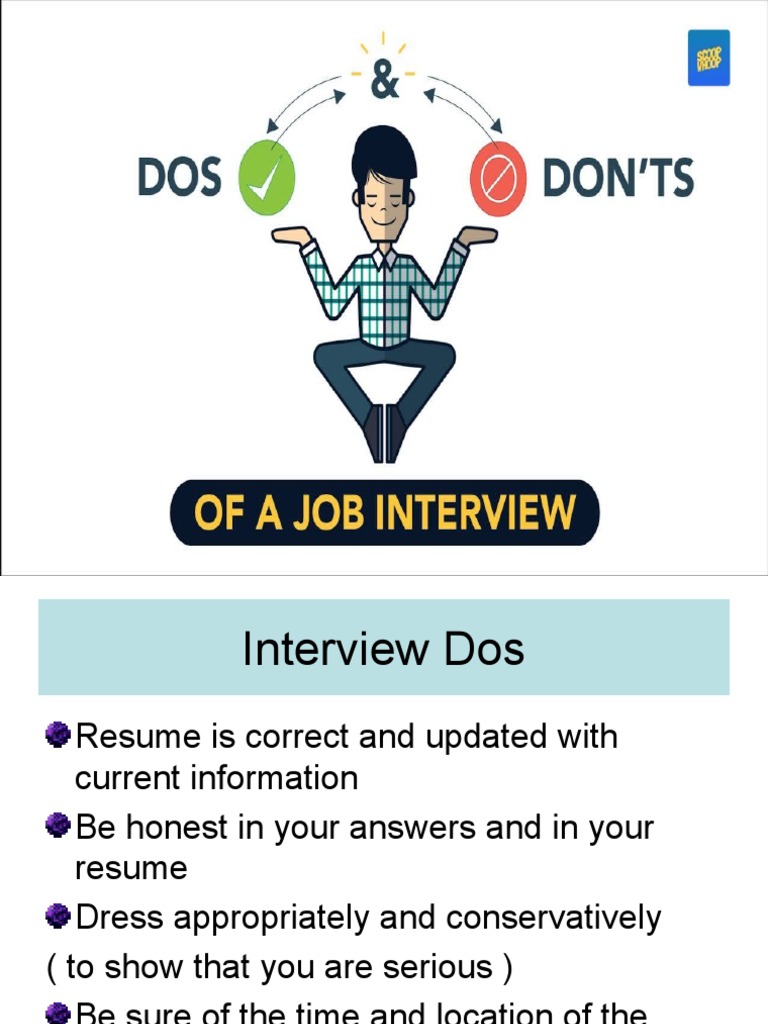 Dos and Donts - Mock Job Interview | PDF