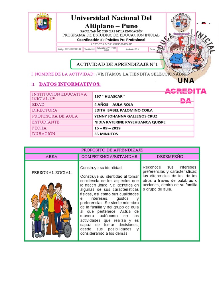 Esquema Actividad de Aprendizaje 1 Practica de Ix | PDF | Educación de la primera infancia ...