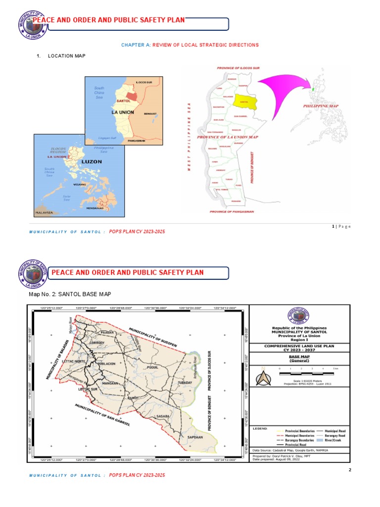 Santol Peace and Order Safety Plan 2023-2025 | PDF