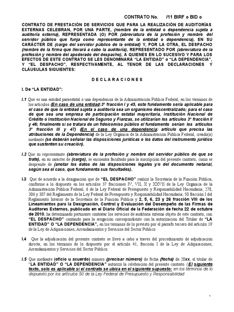 Contrato de Auditoría Externa 2023 | PDF | Auditoría | Presupuesto