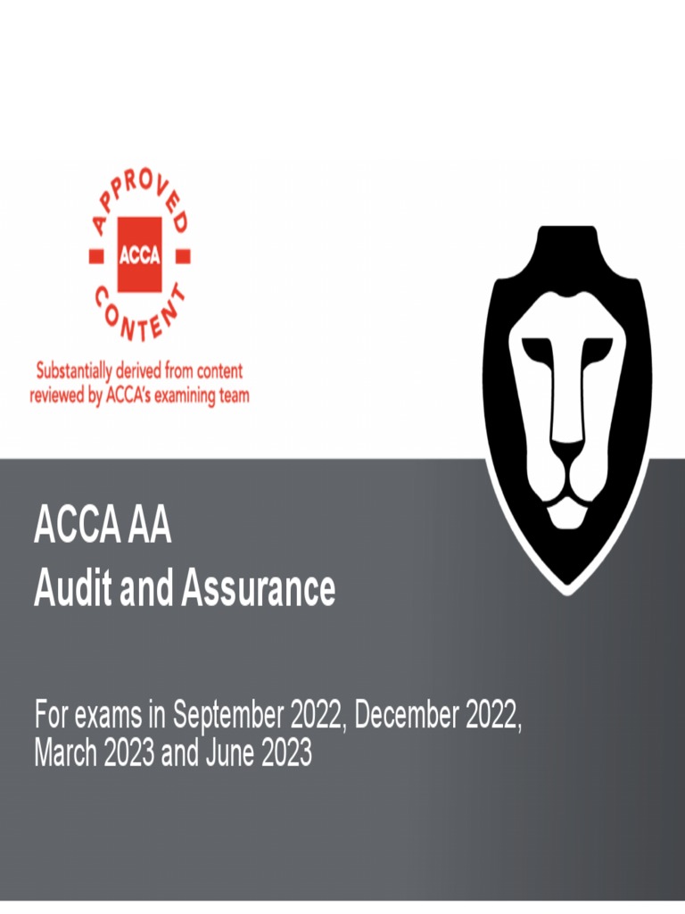 ACCA - Audit and Assurance (AA) - Chapter 1 | PDF | Financial Audit | Audit