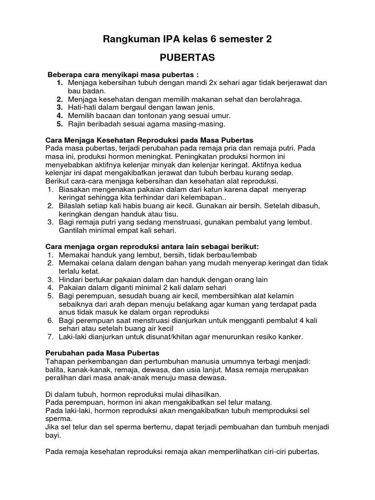 Rangkuman IPA Kelas 6 Semester 2 | PDF