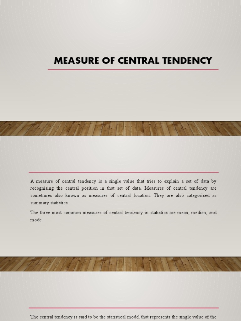 Measure of Central Tendency | PDF | Mean | Median