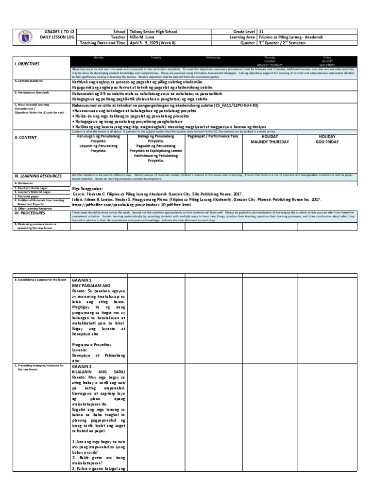 FPL - Akad. DLP W8 | PDF | Learning | Teachers
