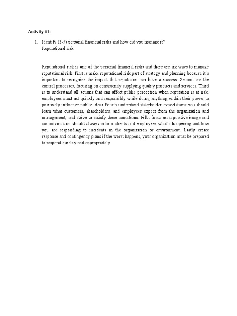 ACTIVITY 1. Assignment | PDF