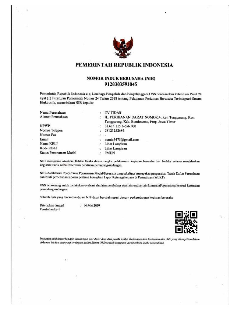 Data Oss Tidar Fisik 2019 | PDF