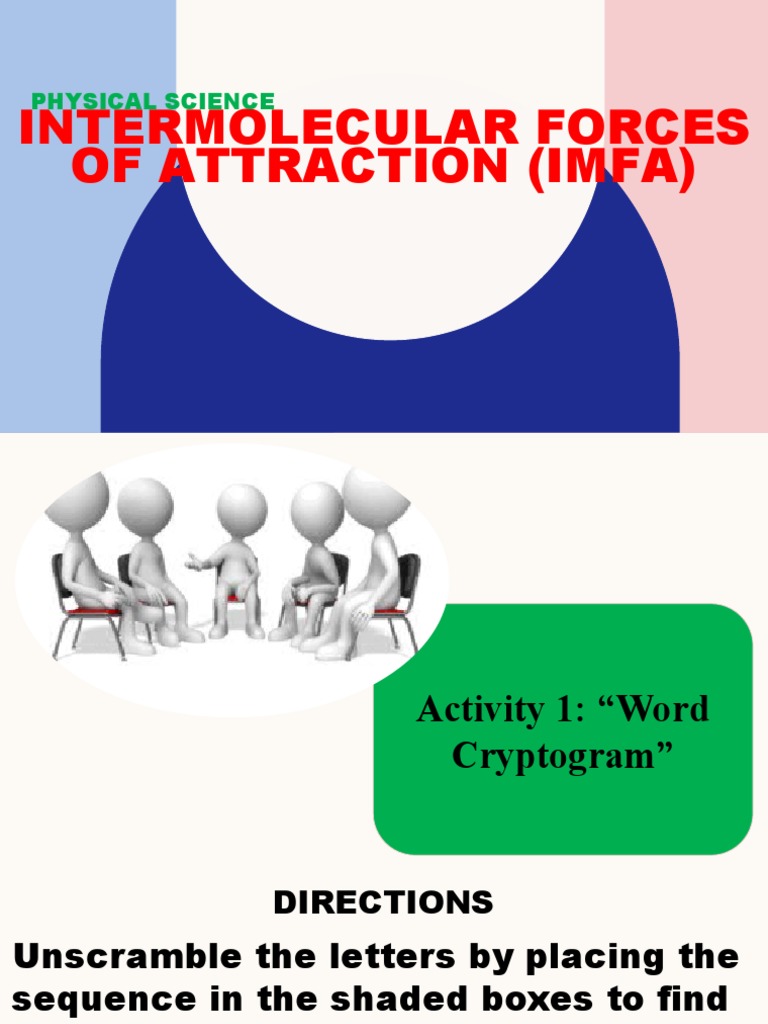 Intermolecular Forces of Attraction (Imfa) : Physical Science | PDF ...