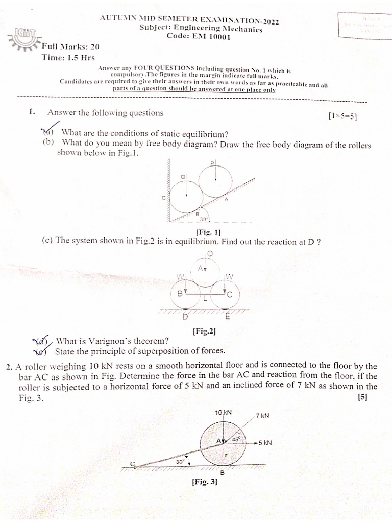Emech Midsem Question Paper | PDF Emech Midsem Question Paper | PDF