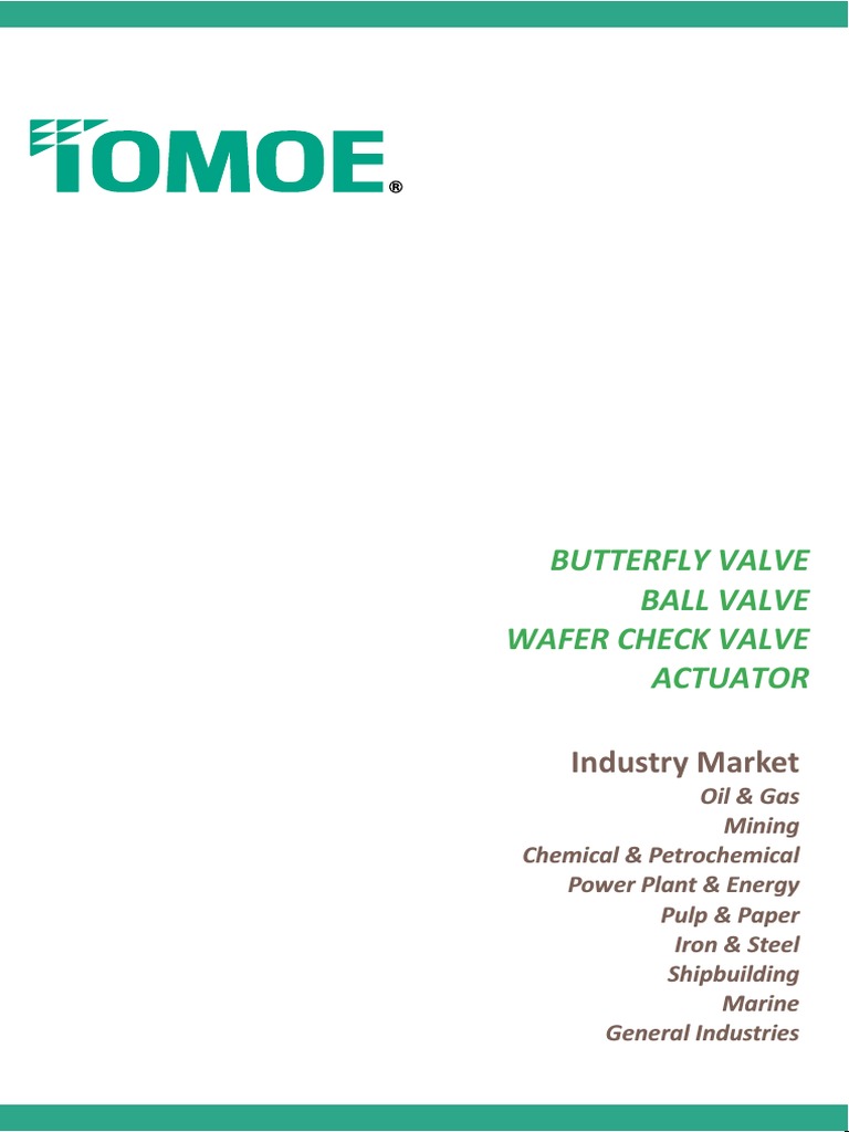 Product Range - Tomoe Valves | PDF | Valve | Mechanical Engineering