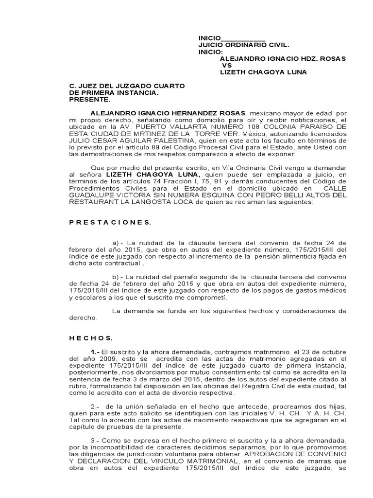 Nulidad de Convenio | PDF