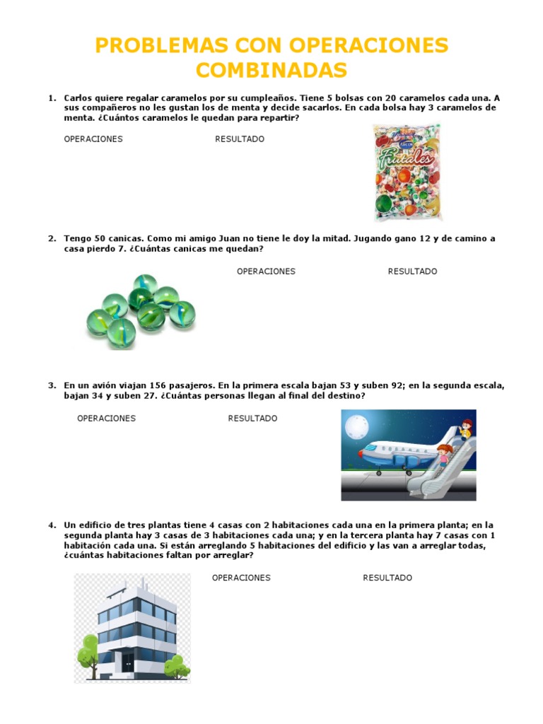 Problemas Con Operaciones Combinadas | PDF