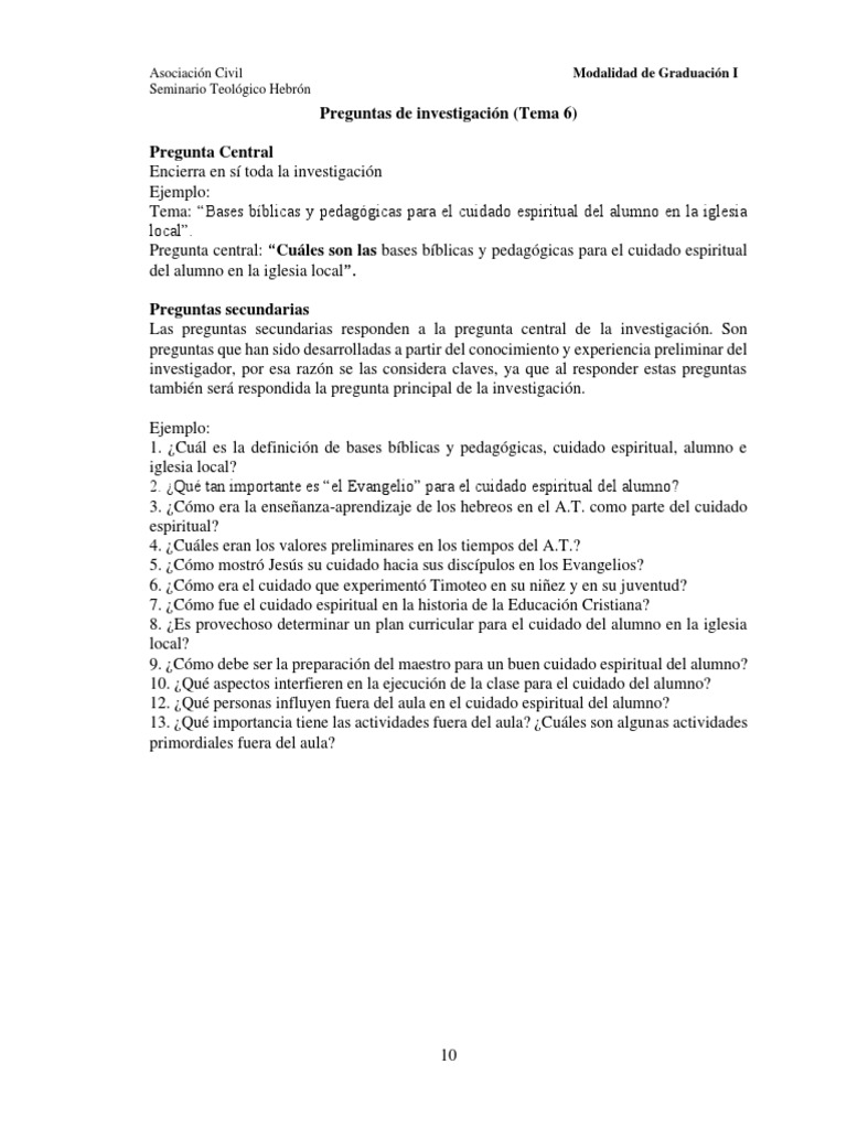Tema 6_ Preguntas de investigación | PDF