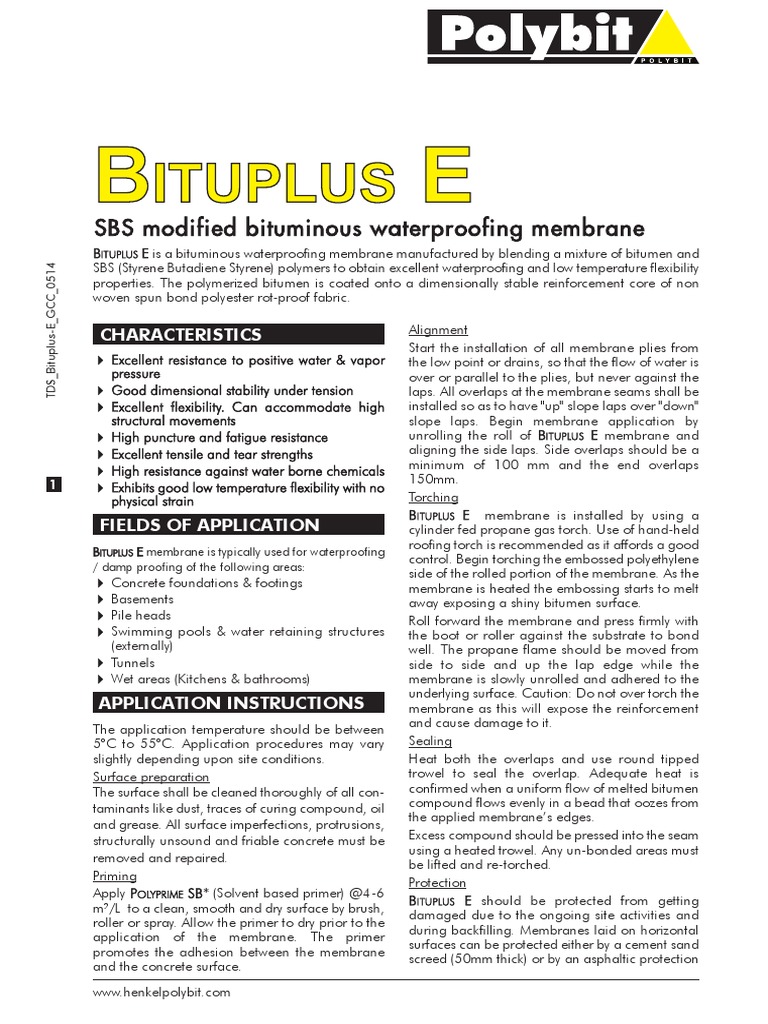 Bituplus E | PDF | Materials | Manufactured Goods