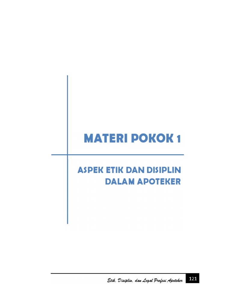 Aspek Etik Dan Disiplin Dalam Apoteker | PDF