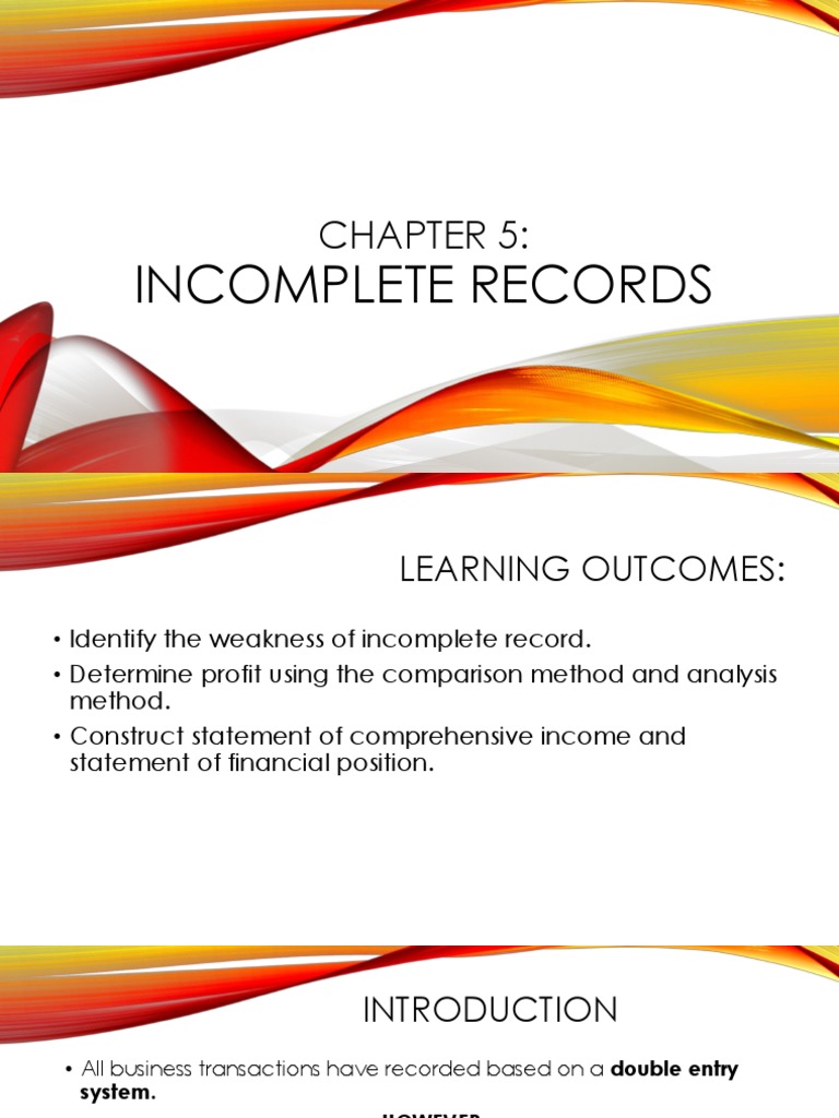 Chapter 5 Incomplete Record | Download Free PDF | Debits And Credits ...