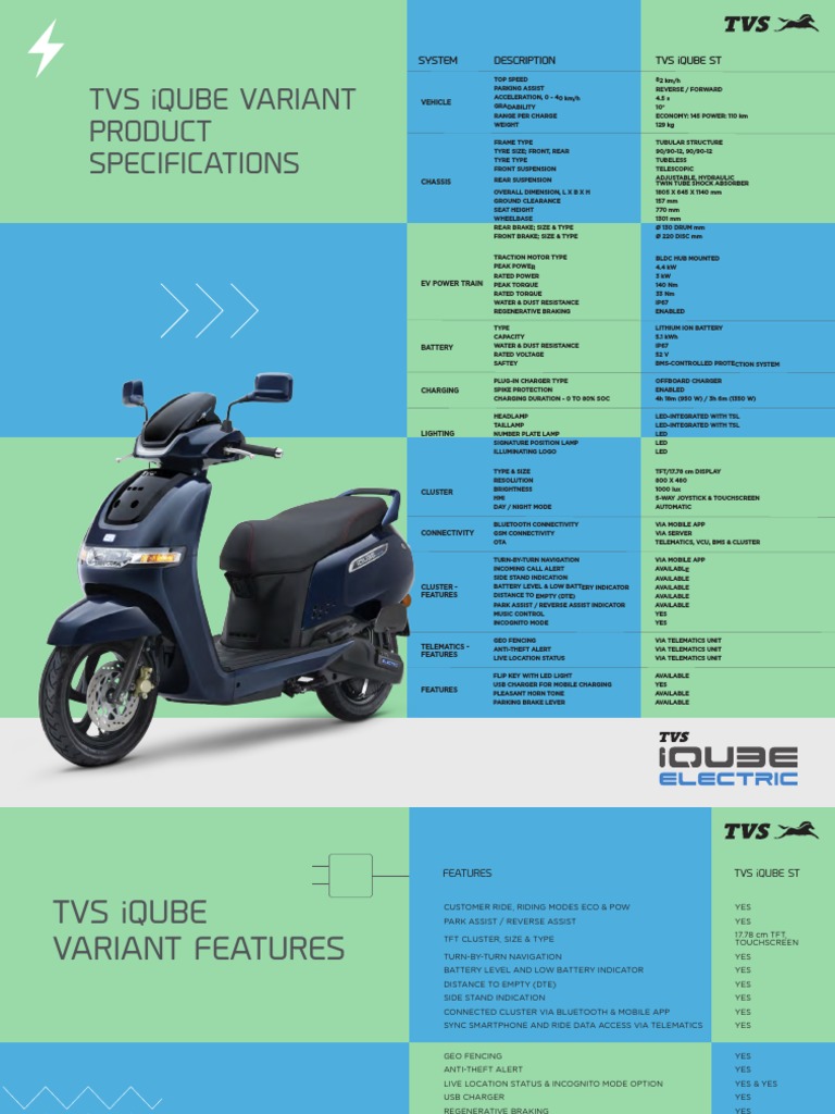 TVS iQUBE ST Specifications Overview | PDF
