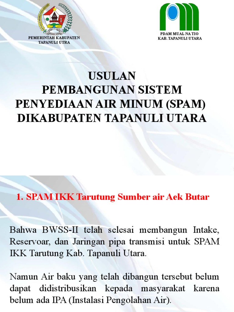 Bahan Ekspose DPRD IPA Aek Butar Dan SBB Juni 2022 | PDF
