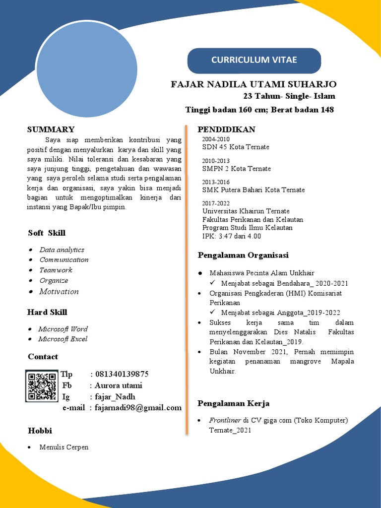 Fajar Nadila Utami Suharjo: Curriculum Vitae | PDF