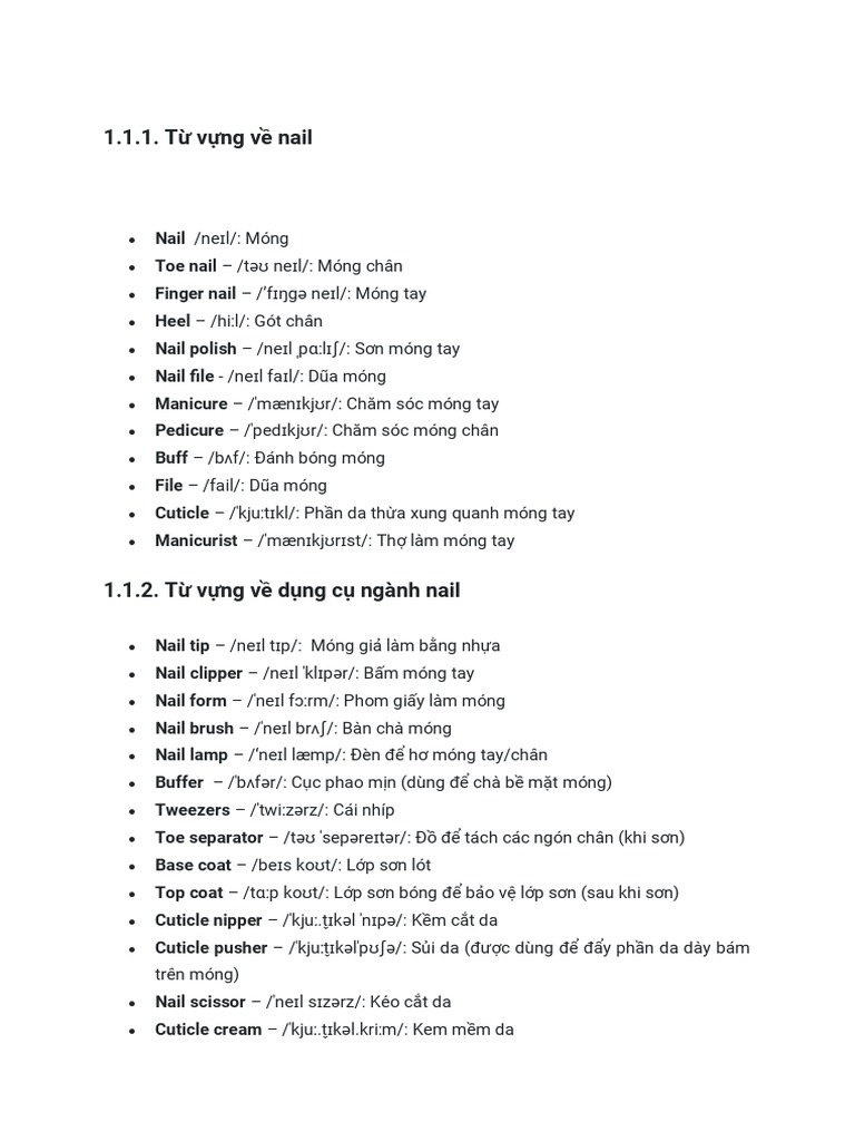 Nail Vocab | PDF