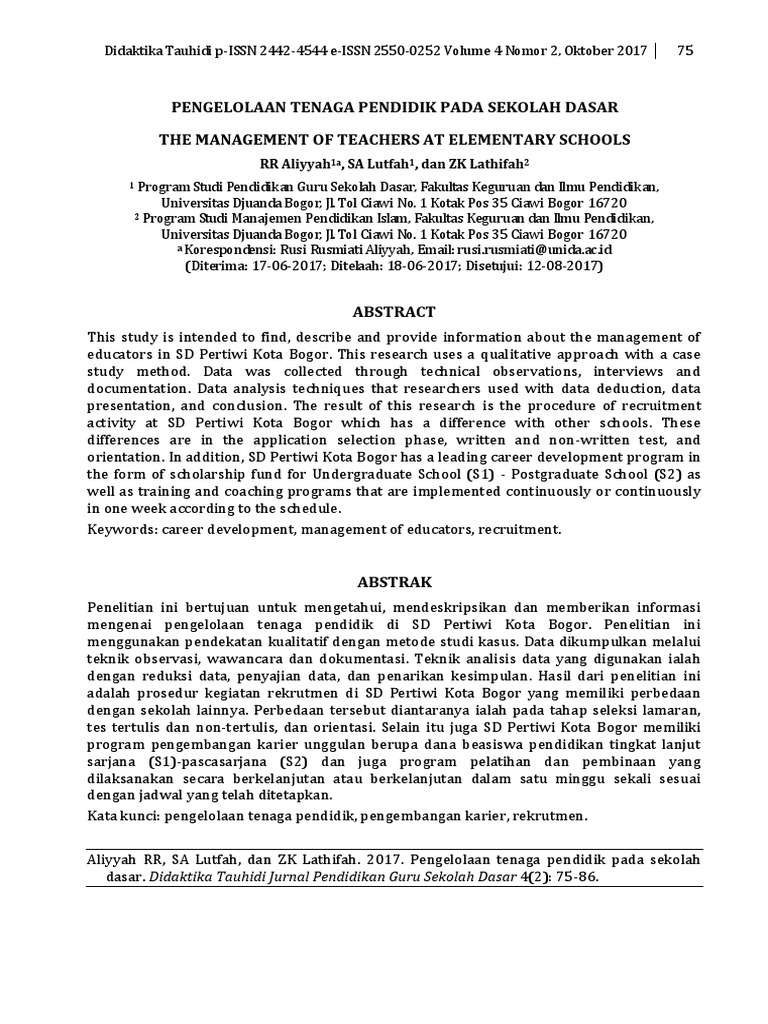 Pengelolaan Tenaga Pendidik Pada Sekolah | PDF | Karier & Perkembangan