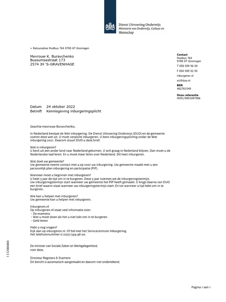 HV01 Kennisgeving Inburgeringsplicht 24-10-2022 | PDF HV01 Kennisgeving Inburgeringsplicht 24-10-2022 | PDF