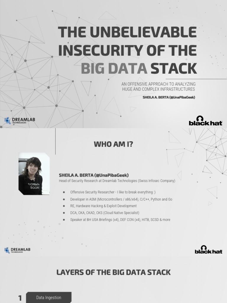 Us 21 The Unbelievable Insecurity Of The Big Data Stack An Offensive Approach To Analyzing Huge 0187
